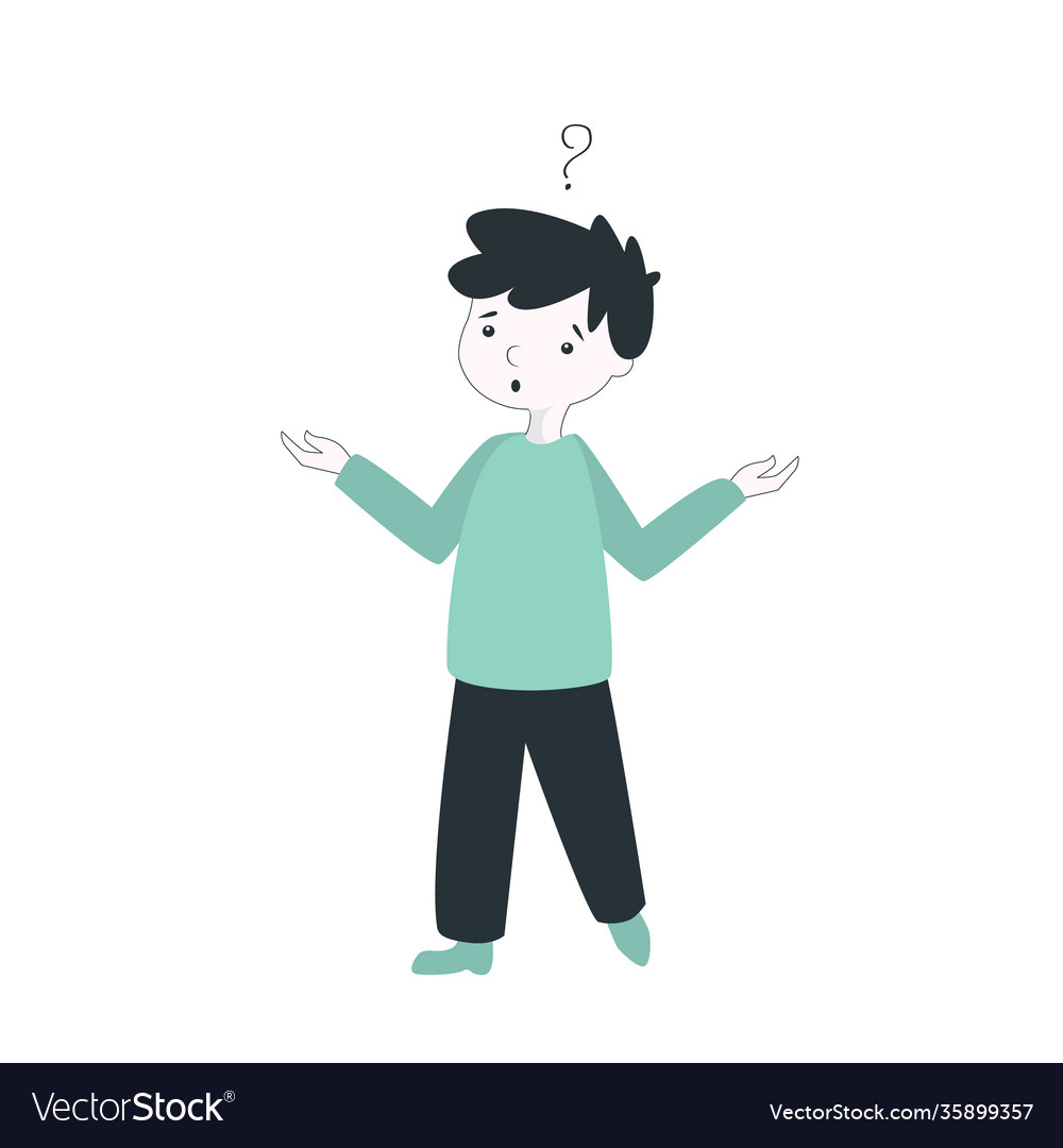 Boy asks questions Royalty Free Vector Image - VectorStock