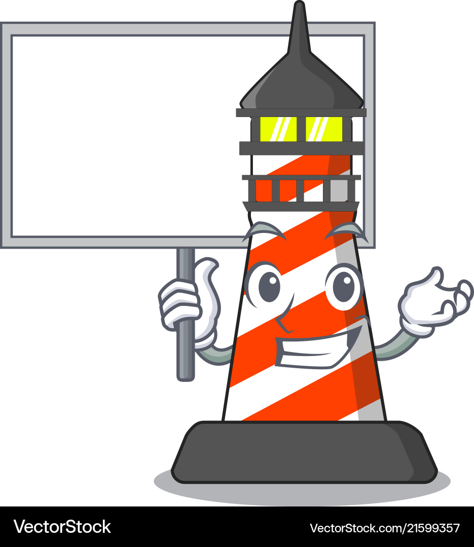 Bring board lighthouse character cartoon style Vector Image
