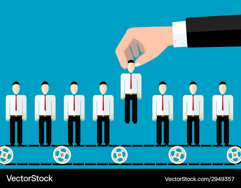 Concept of searching for professional stuff head Vector Image