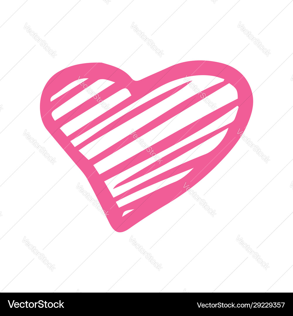 Heart shape in doodle style isolated on white Vector Image