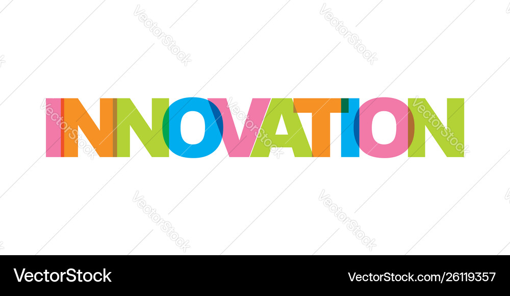 Innovation business card text modern lettering Vector Image