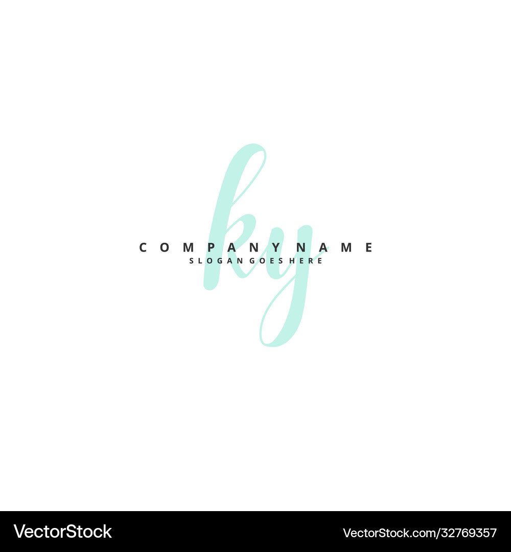 K y ky initial handwriting and signature logo Vector Image