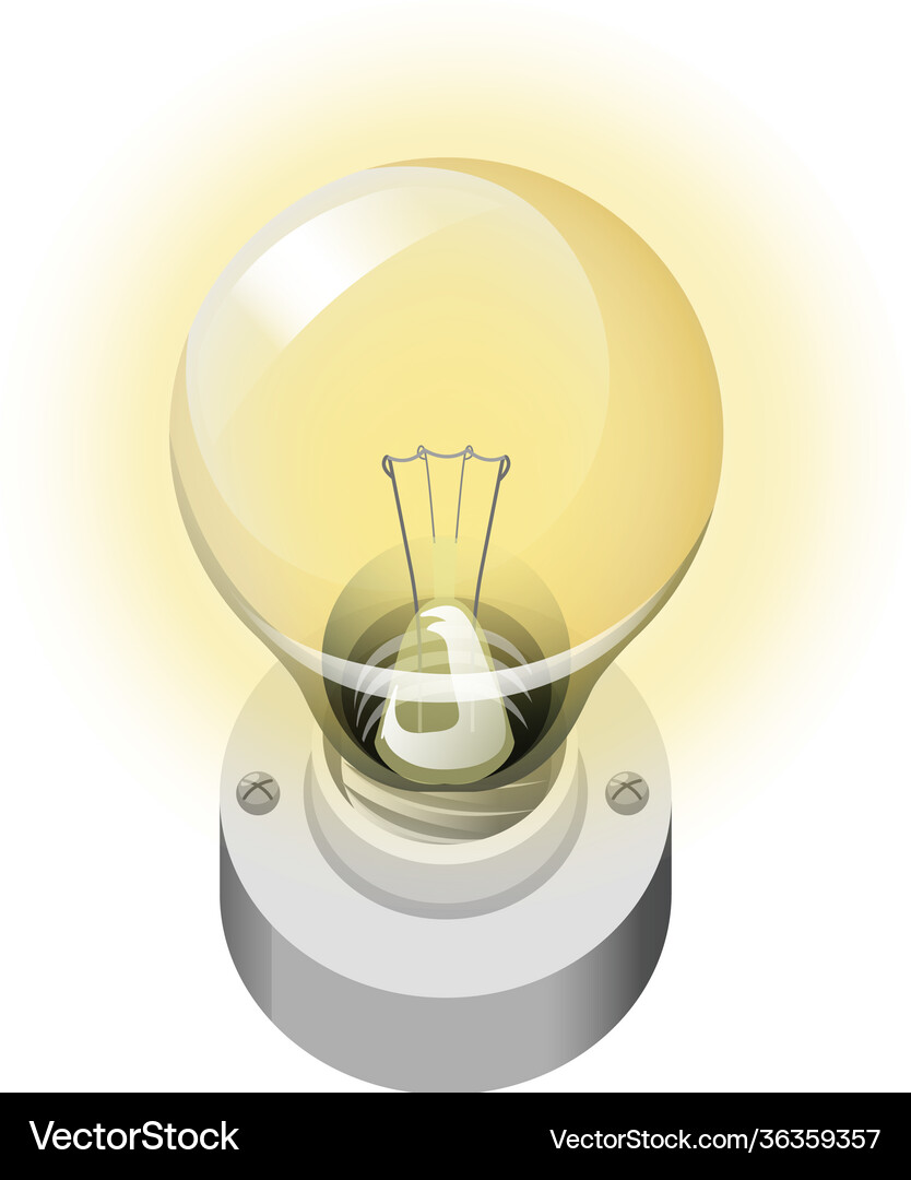 Light bulb cartoon style isolated on white Vector Image