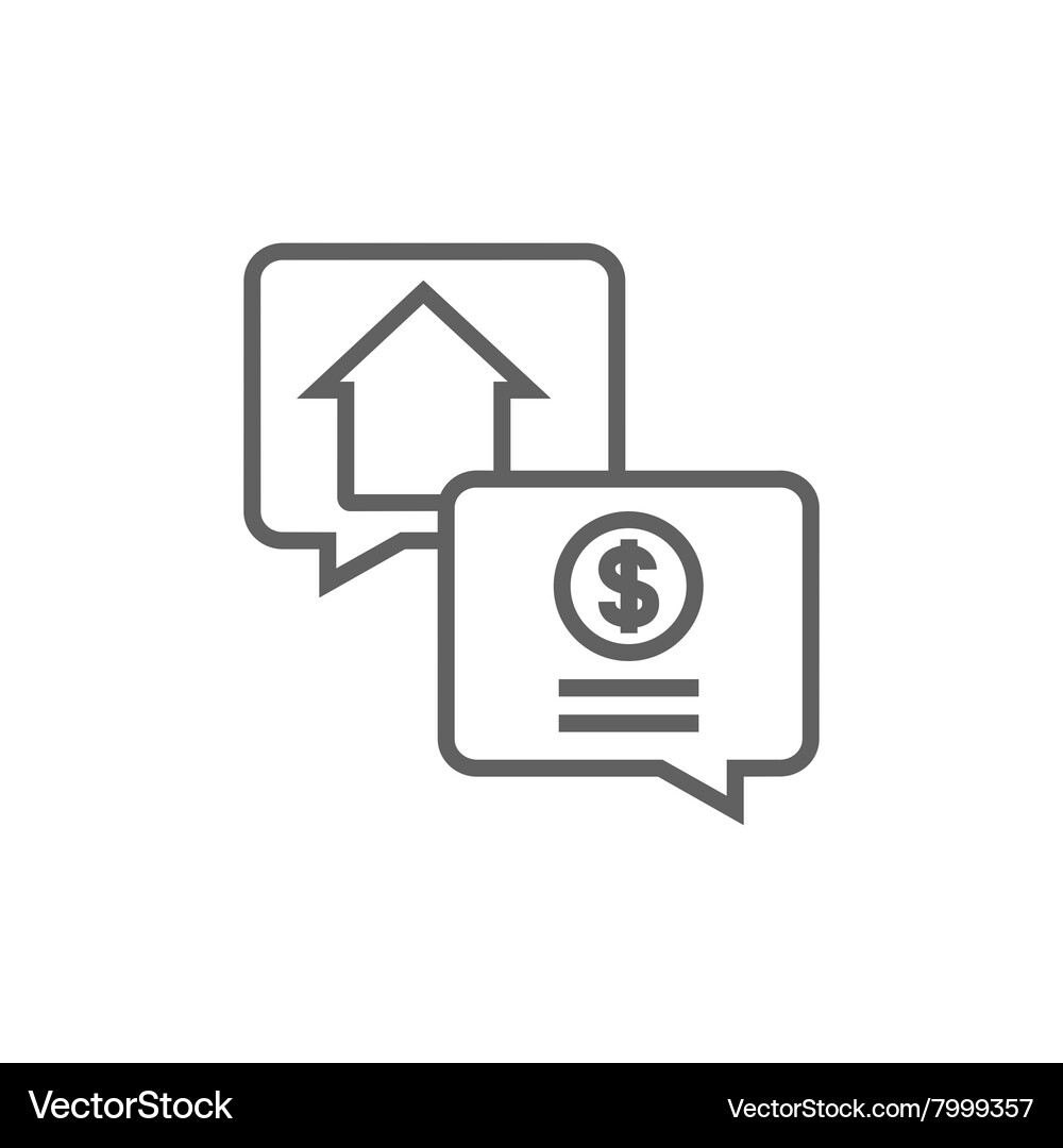 Real estate transaction line icon Royalty Free Vector Image