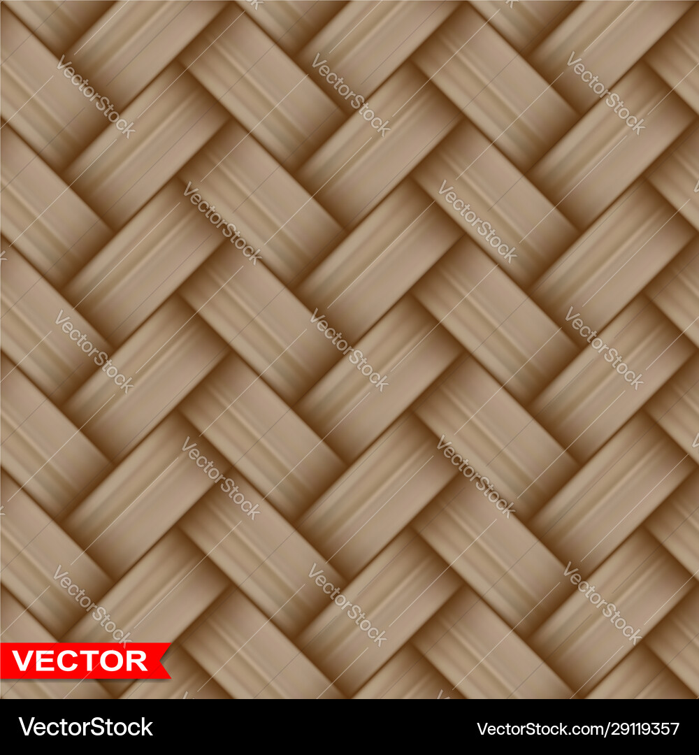 Realistic braided wooden wicker seamless texture Vector Image