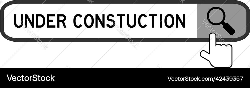 Search banner in word under construction Vector Image