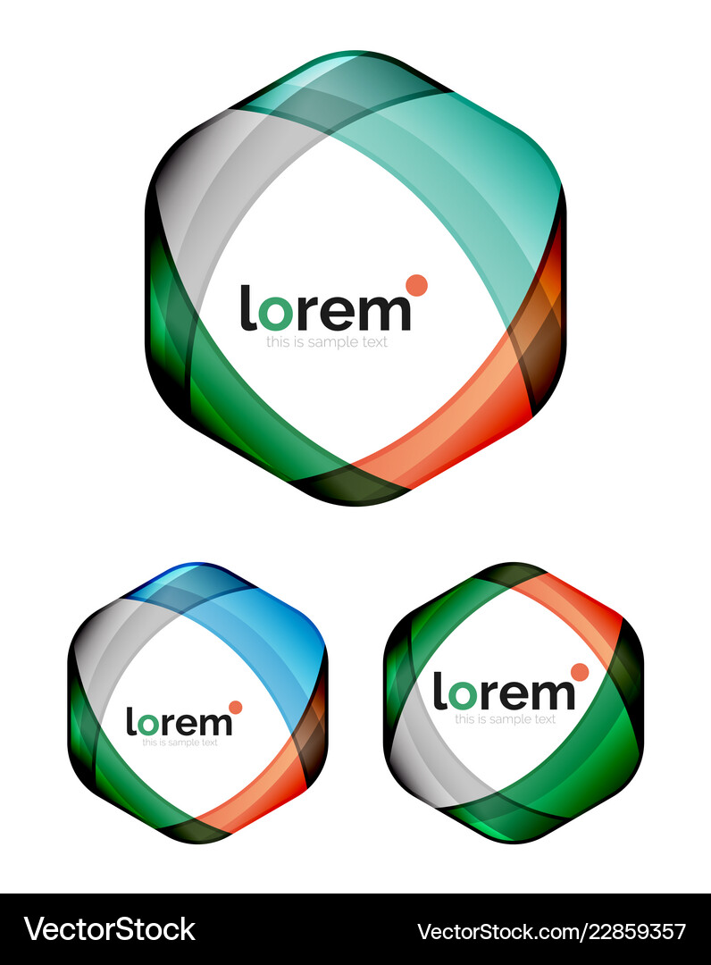 Set of geometric shape convergence logo design Vector Image