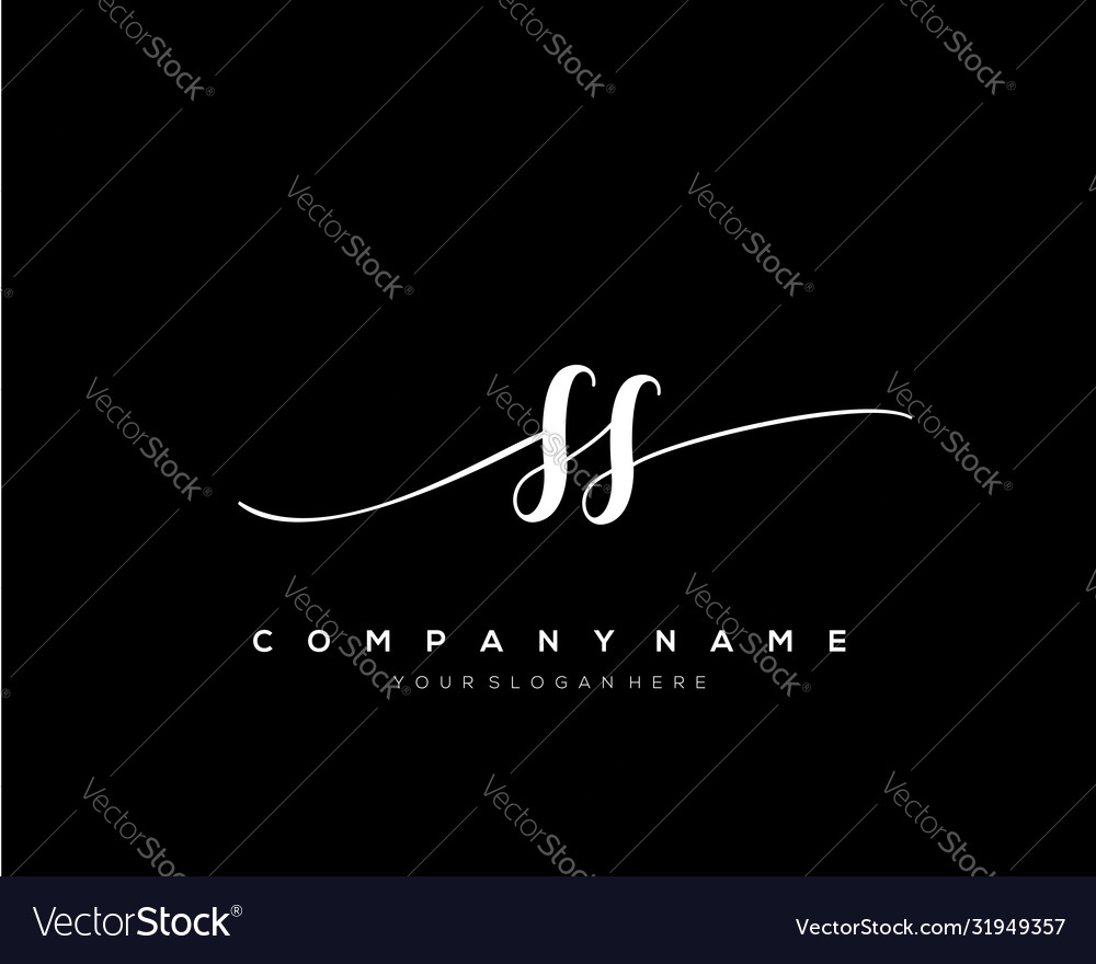 Ss initial letter handwriting logo hand drawn Vector Image