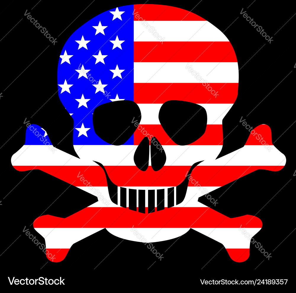 Stars and stripes skull and crossbones Royalty Free Vector