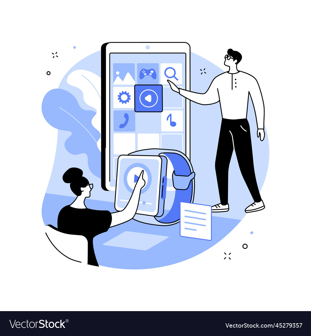 Wearable Mobile App Development Abstract Concept Vector Image