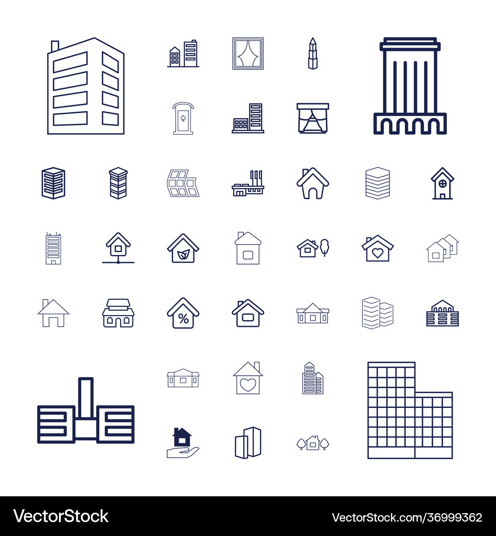37 residential icons Royalty Free Vector Image