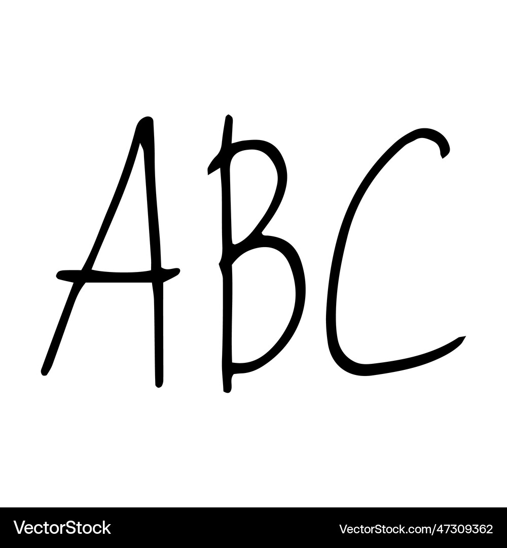 Abc hand drawn in doodle style school alphabet Vector Image
