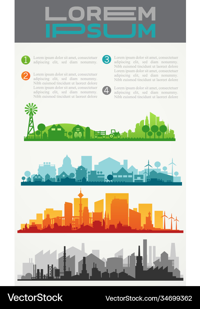 Abstract stylish cityscape infographics Royalty Free Vector