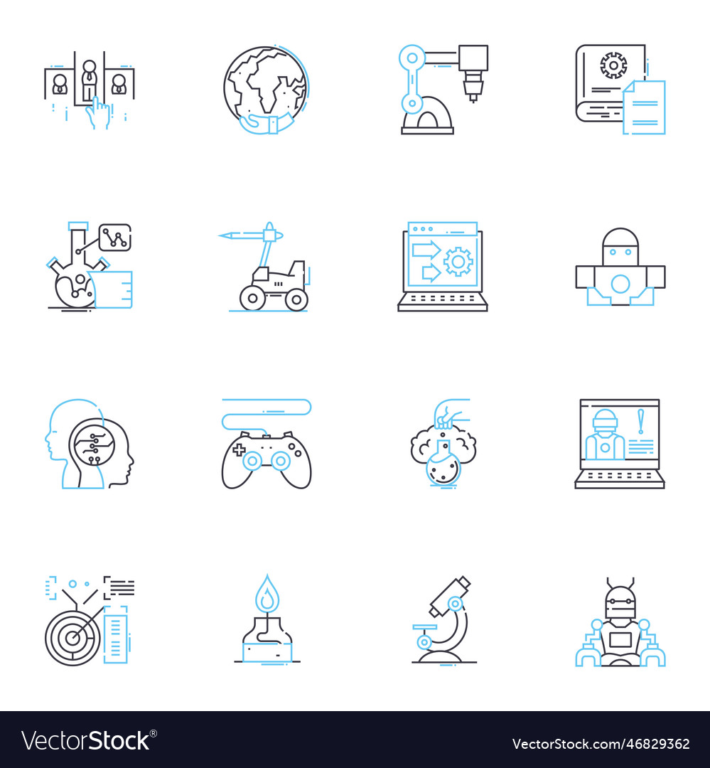 Computer software linear icons set code program Vector Image Computer software linear icons set code program Vector Image