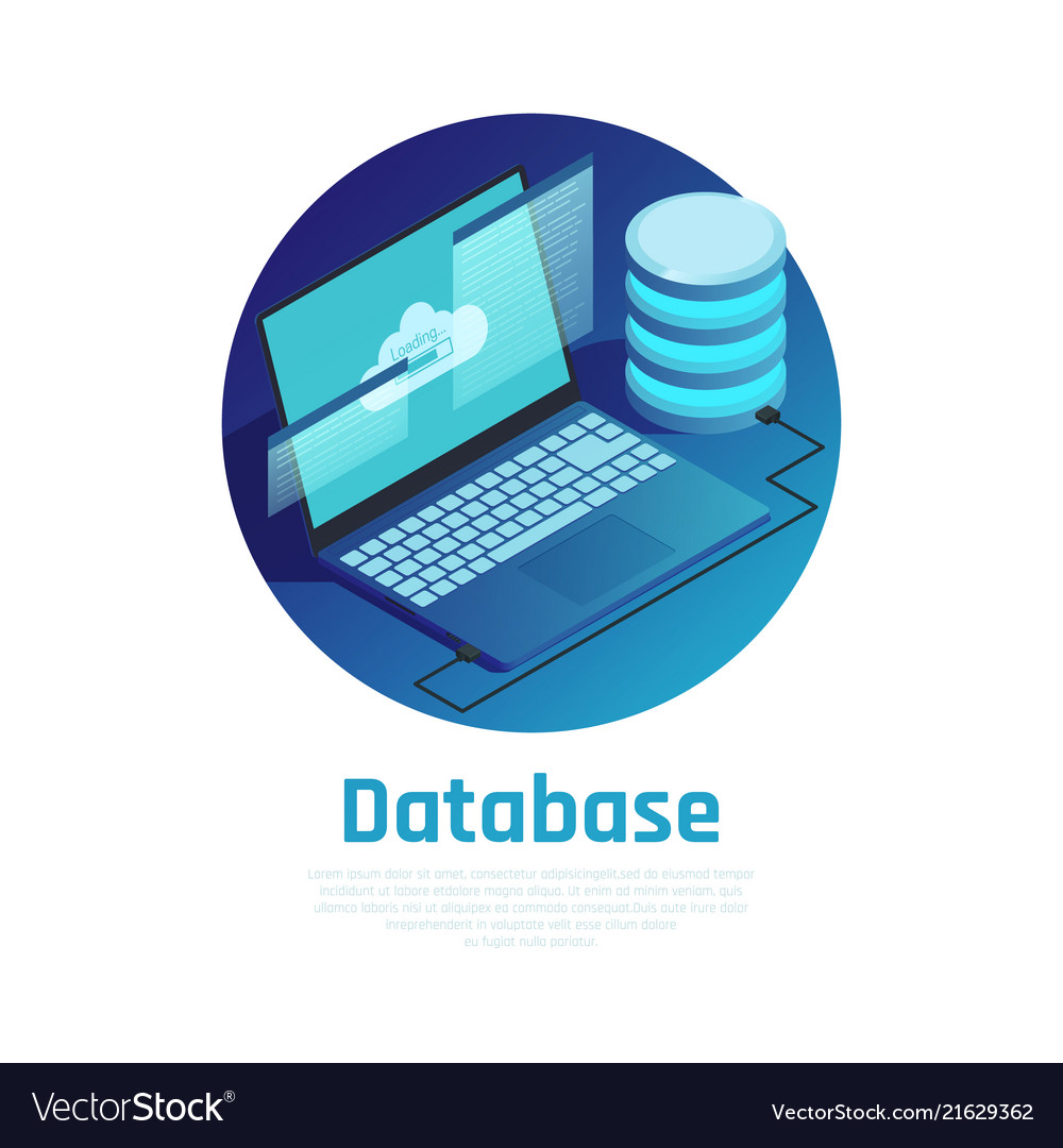 Database isometric design concept Royalty Free Vector Image