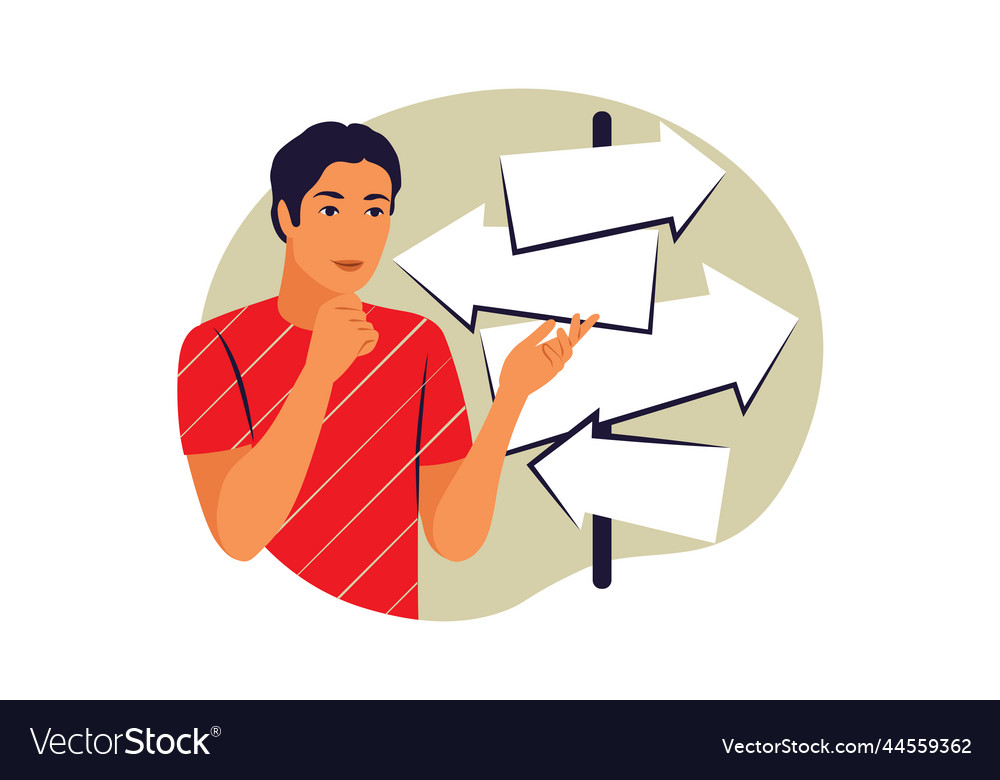 Decision making concept path direction choosing Vector Image