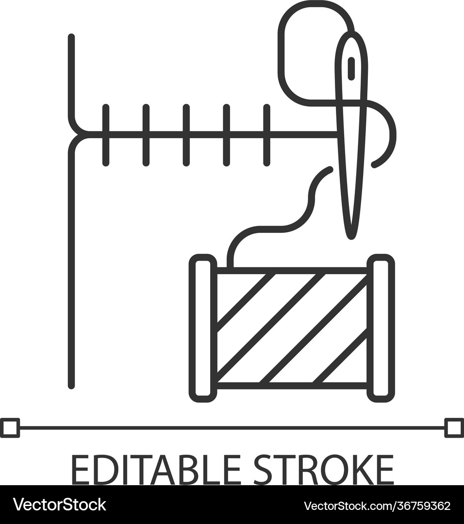 Hemming and seam repair linear icon Royalty Free Vector