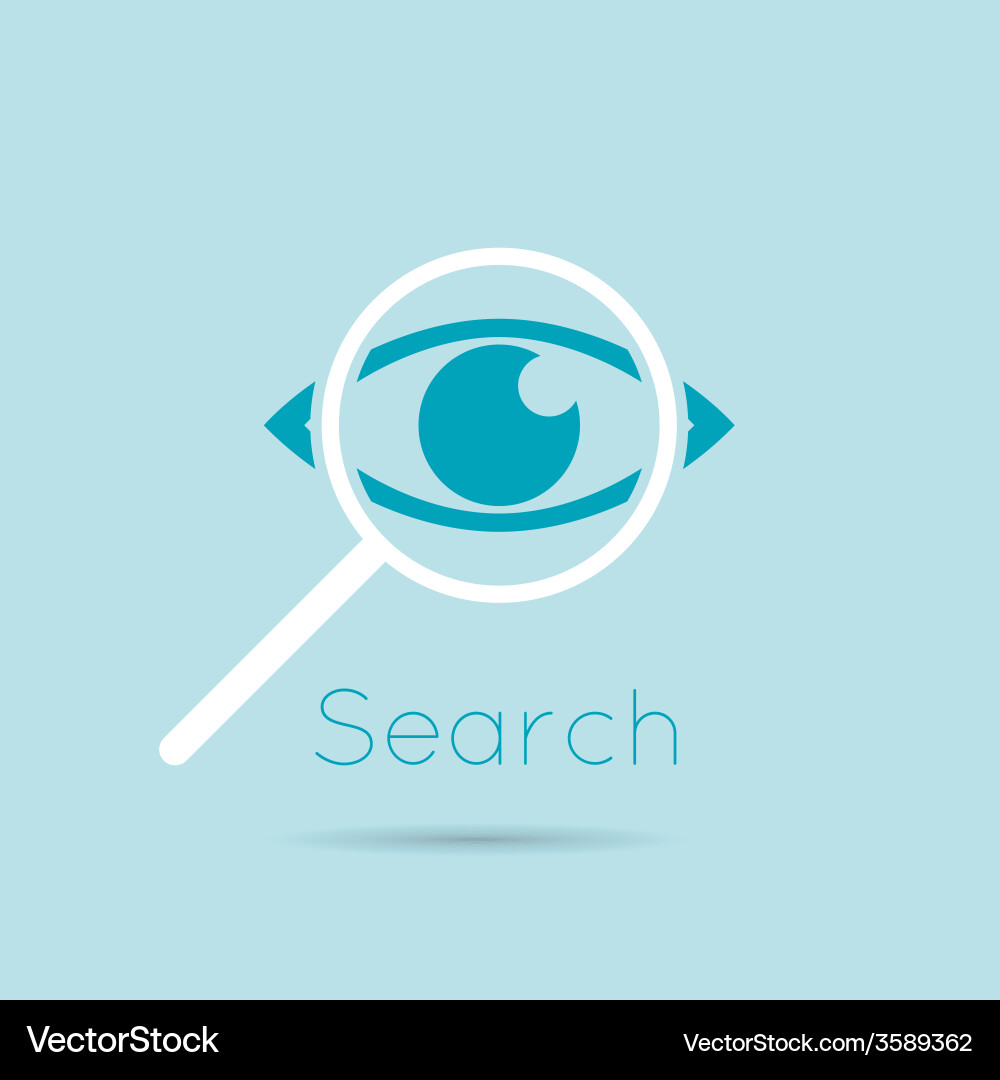 Icon eyes with a magnifying glass Royalty Free Vector Image