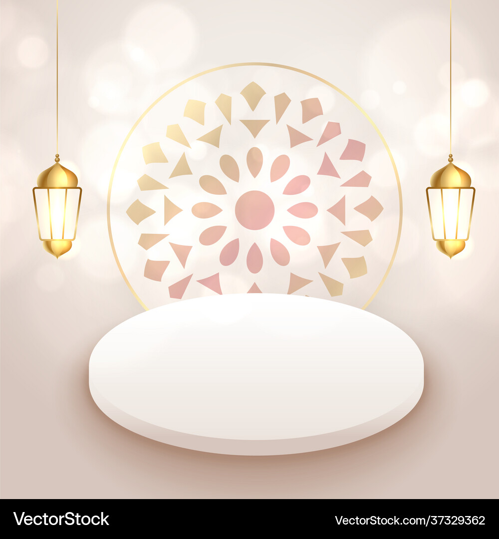 Islamic eid festival background with product Vector Image