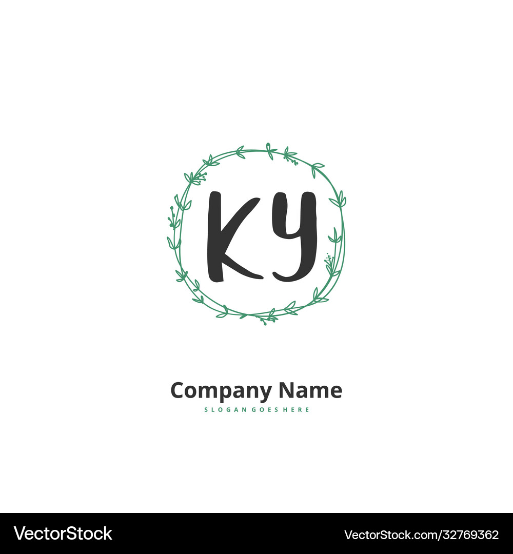 K y ky initial handwriting and signature logo Vector Image