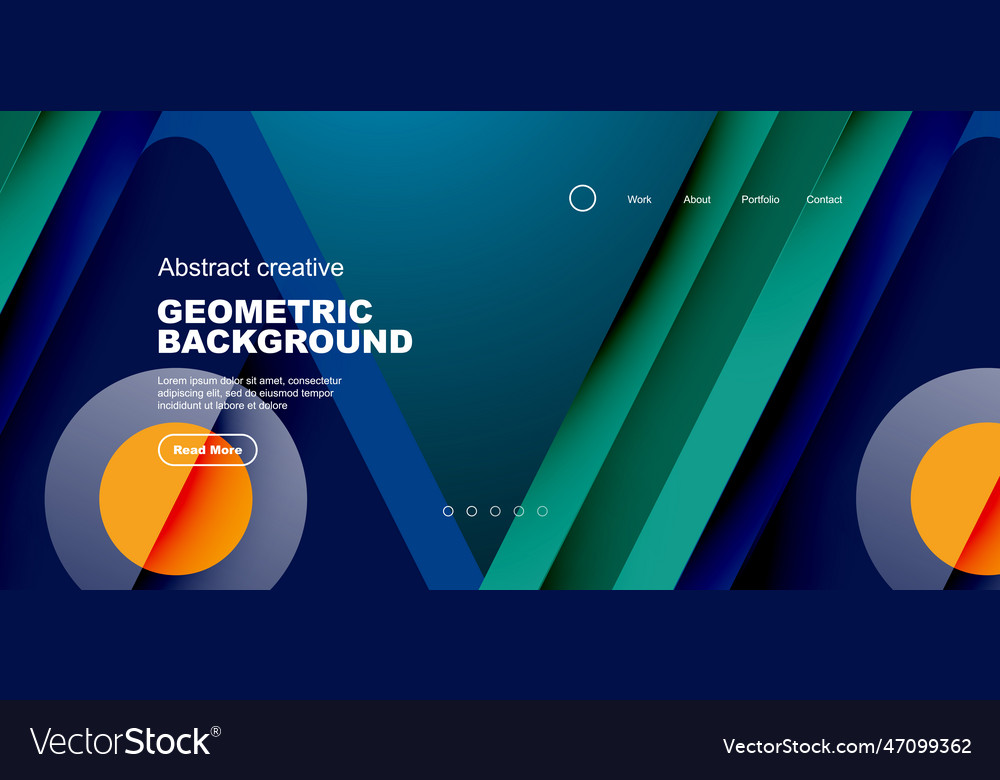 Minimal landing page geometric shapes business Vector Image