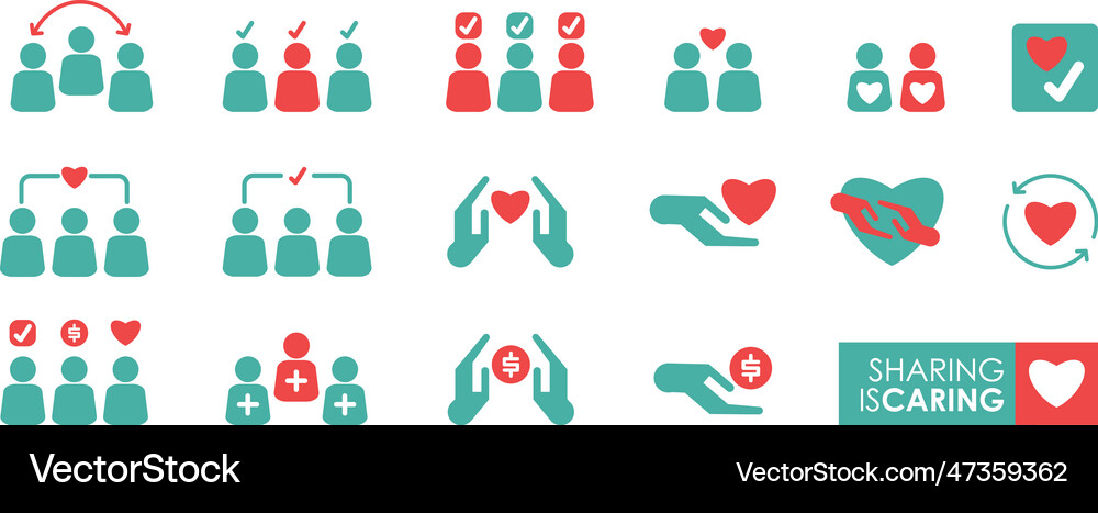Sharing is caring icon silhouette included icons Vector Image