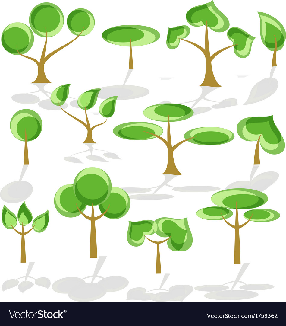 Stylized trees Royalty Free Vector Image - VectorStock