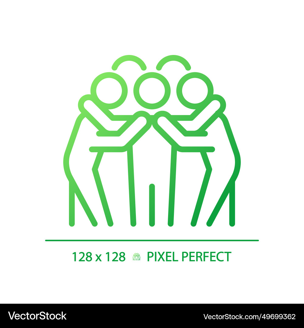 Team huddle gradient linear icon Royalty Free Vector Image