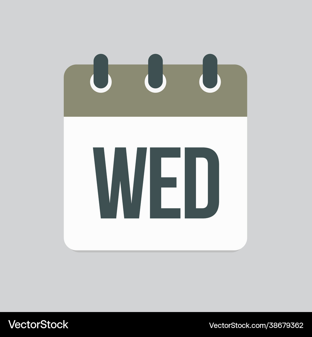 Template icon page calendar day week wednesday Vector Image