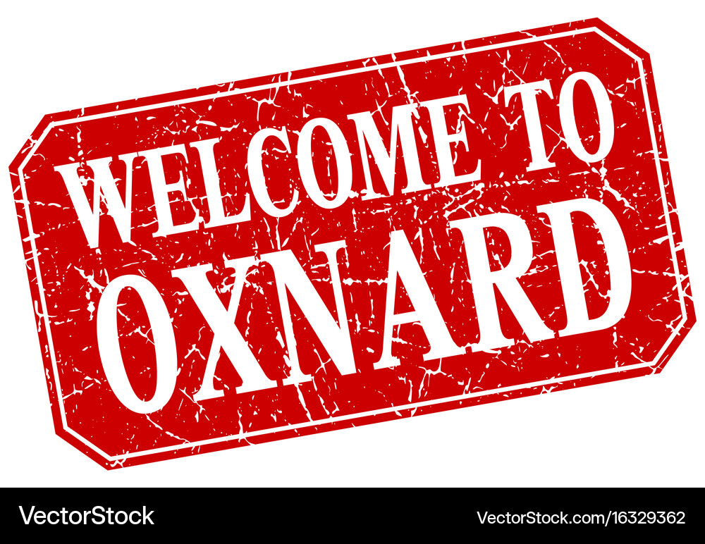 Welcome to oxnard red square grunge stamp Vector Image