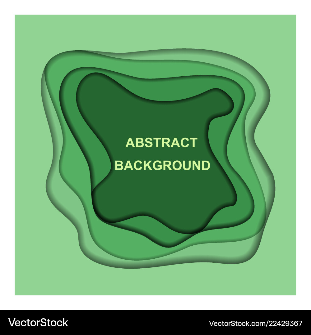 Abstract background with green paper cut shapes Vector Image