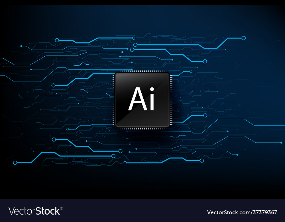 Ai artificial intelligence technology cpu chipset Vector Image
