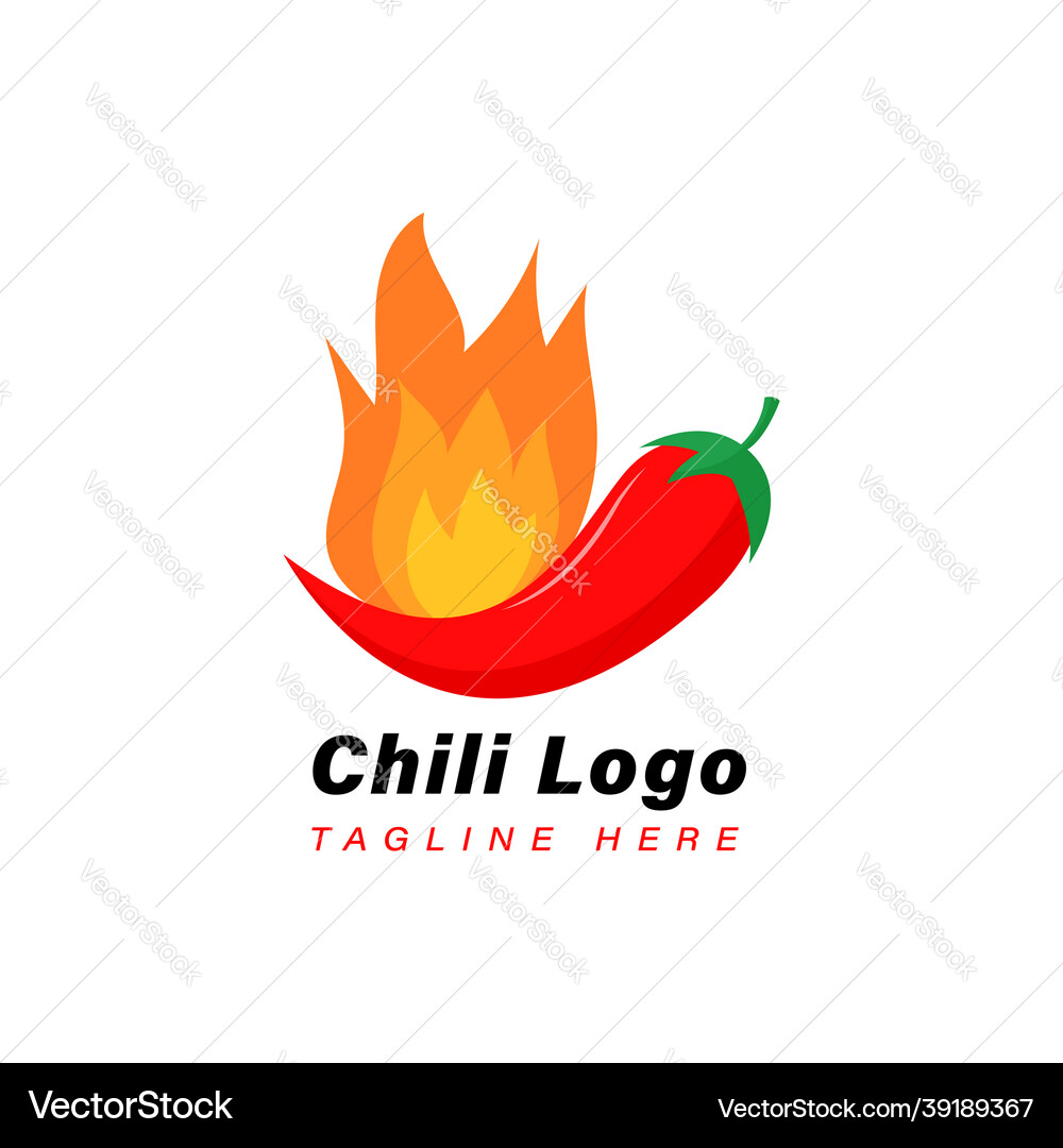 Chili logo for spicy food Royalty Free Vector Image