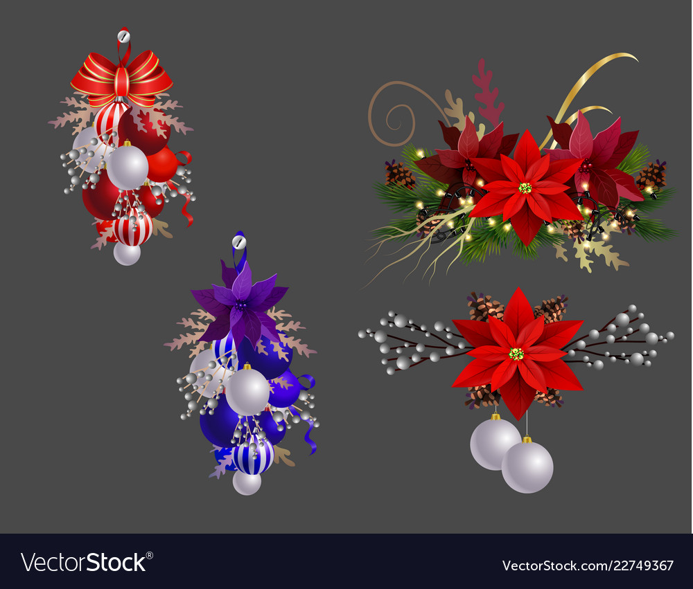 Christmas decoration set Royalty Free Vector Image