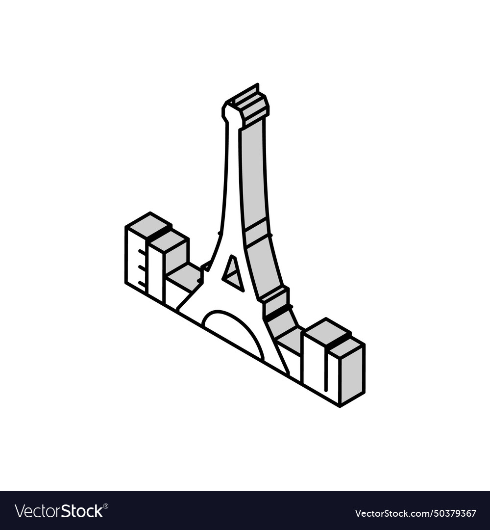 Eiffel tower isometric icon Royalty Free Vector Image