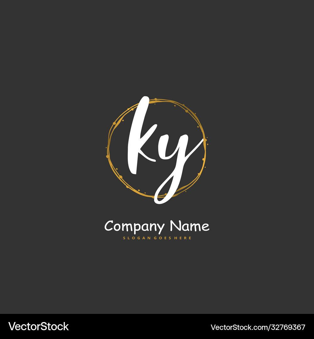 K y ky initial handwriting and signature logo Vector Image