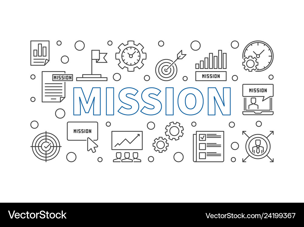Mission outline modern banner business Royalty Free Vector
