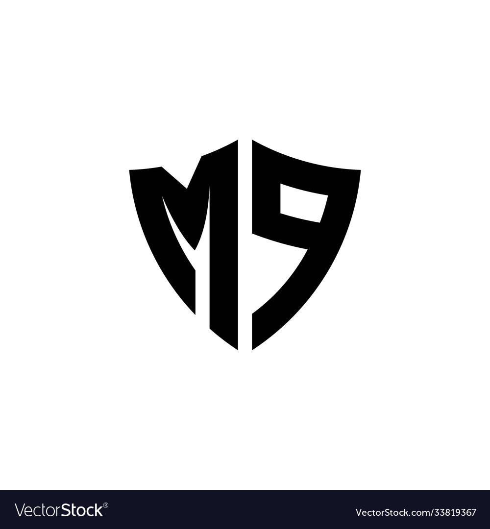 Mp monogram logo with shield shape design template