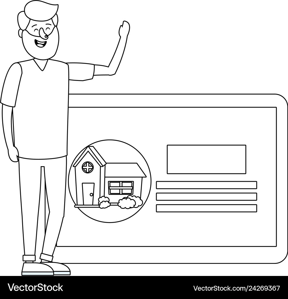 Real estate man cartoon Royalty Free Vector Image