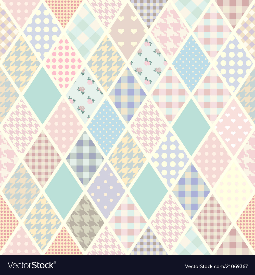 Rhombuses patchwork pattern Royalty Free Vector Image