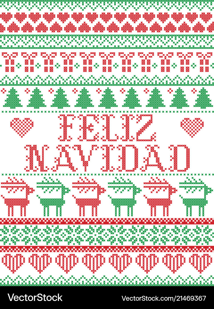 Seamless feliz navidad scandinavian style pattern Vector Image