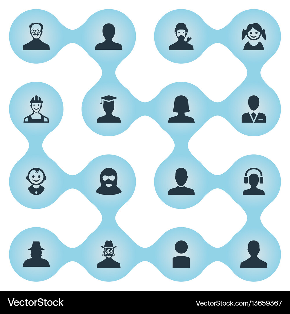 Set of simple human icons Royalty Free Vector Image