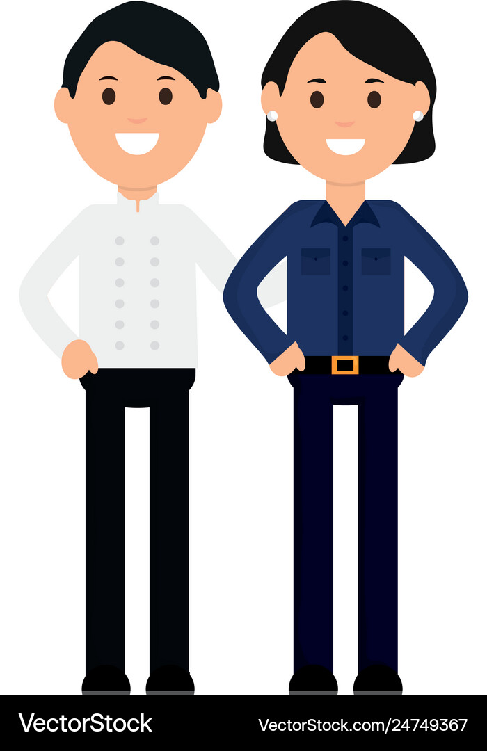 Young business couple avatars characters Vector Image