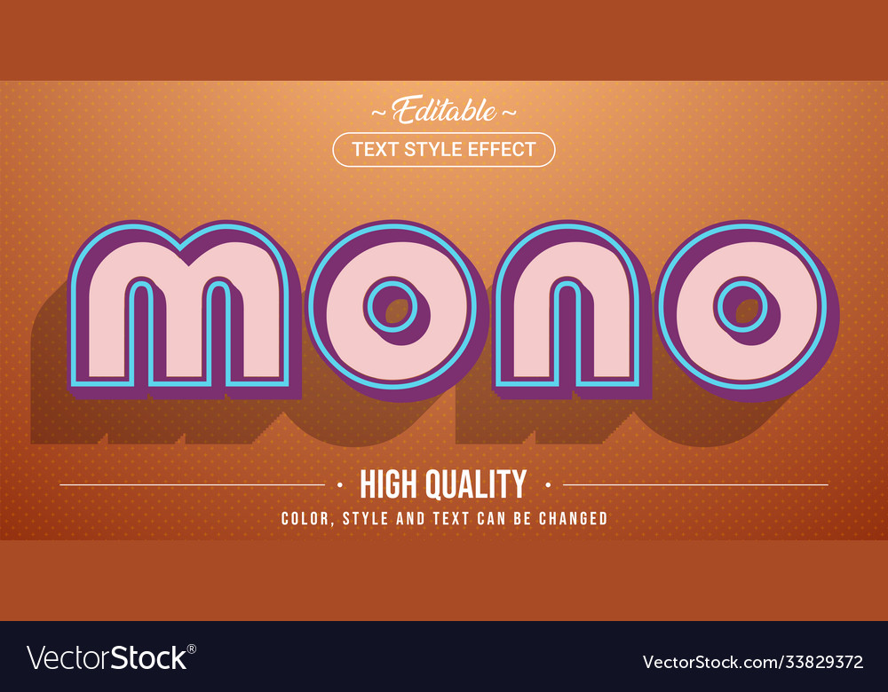 Editable text style effect - mono theme Royalty Free Vector