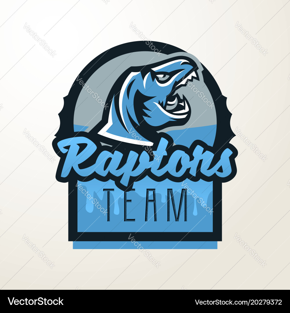 Emblem sticker badge dinosaur head logo Royalty Free Vector