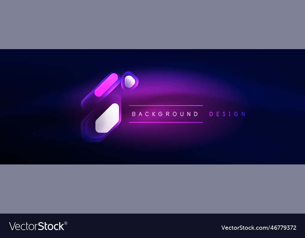 Glowing neon geometric elements abstract Vector Image