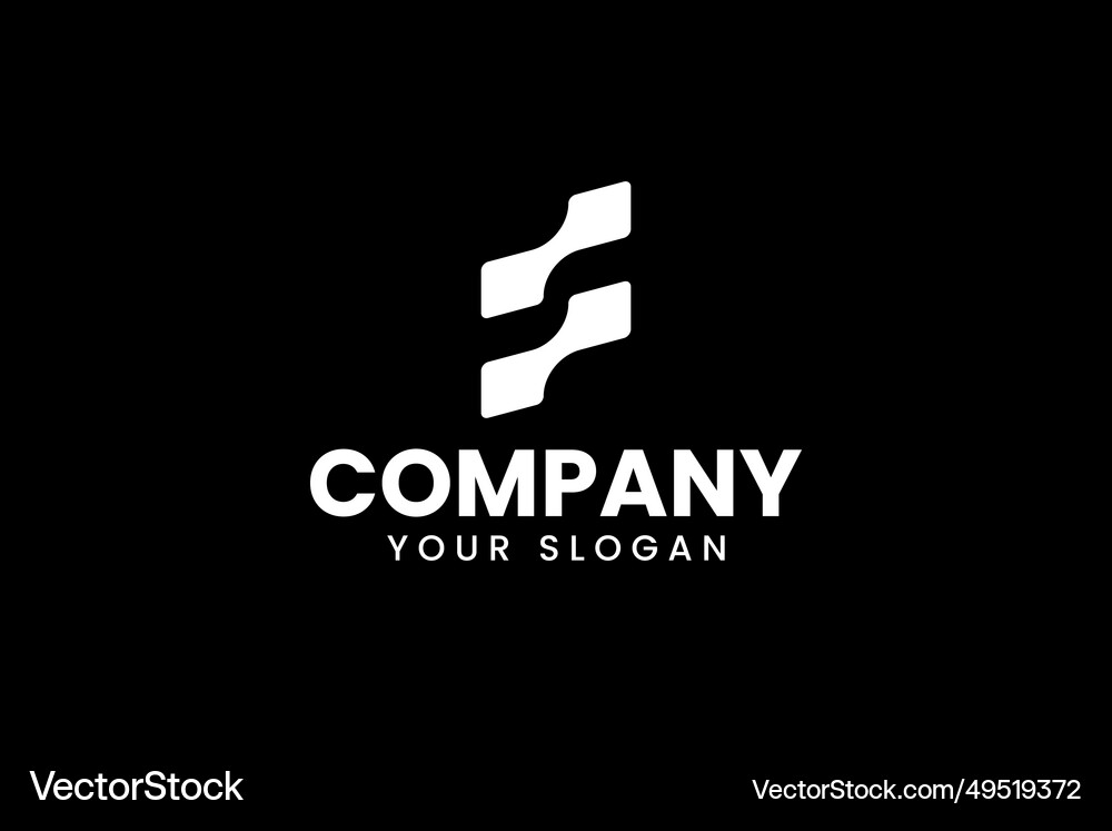Letter f with flag shape modern logo design Vector Image