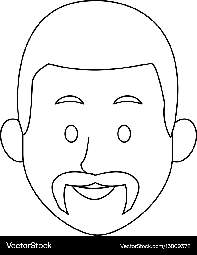 Man character face avatar male outline image Vector Image