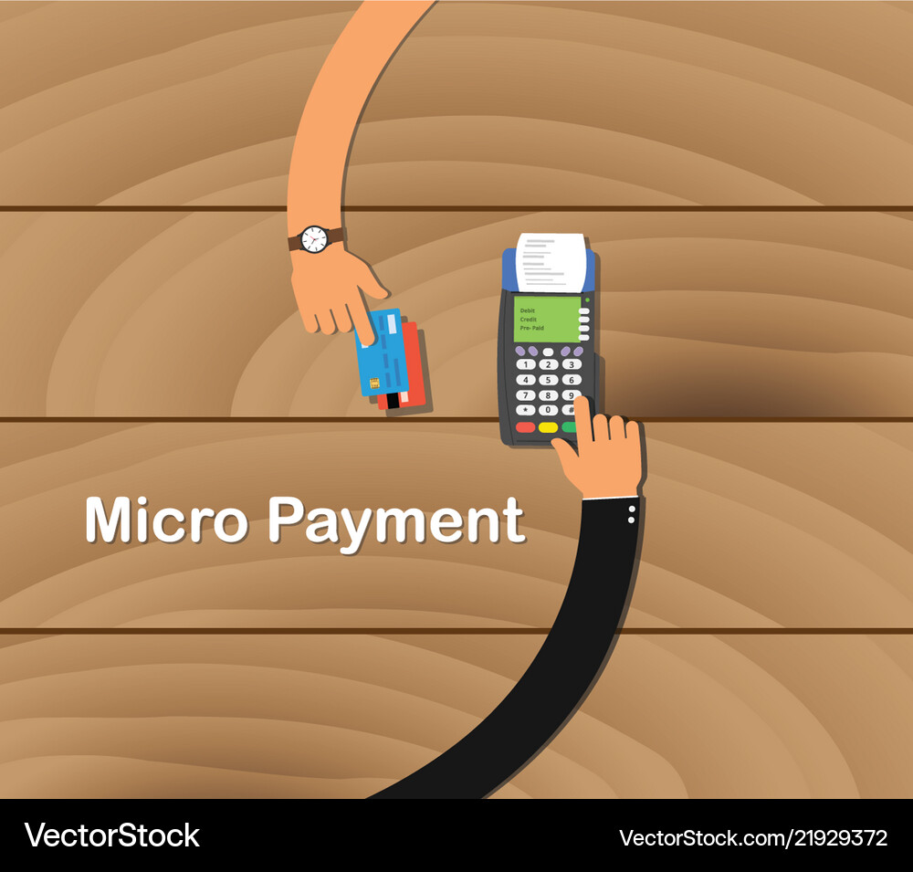 Micro payment business with two business man pay Vector Image