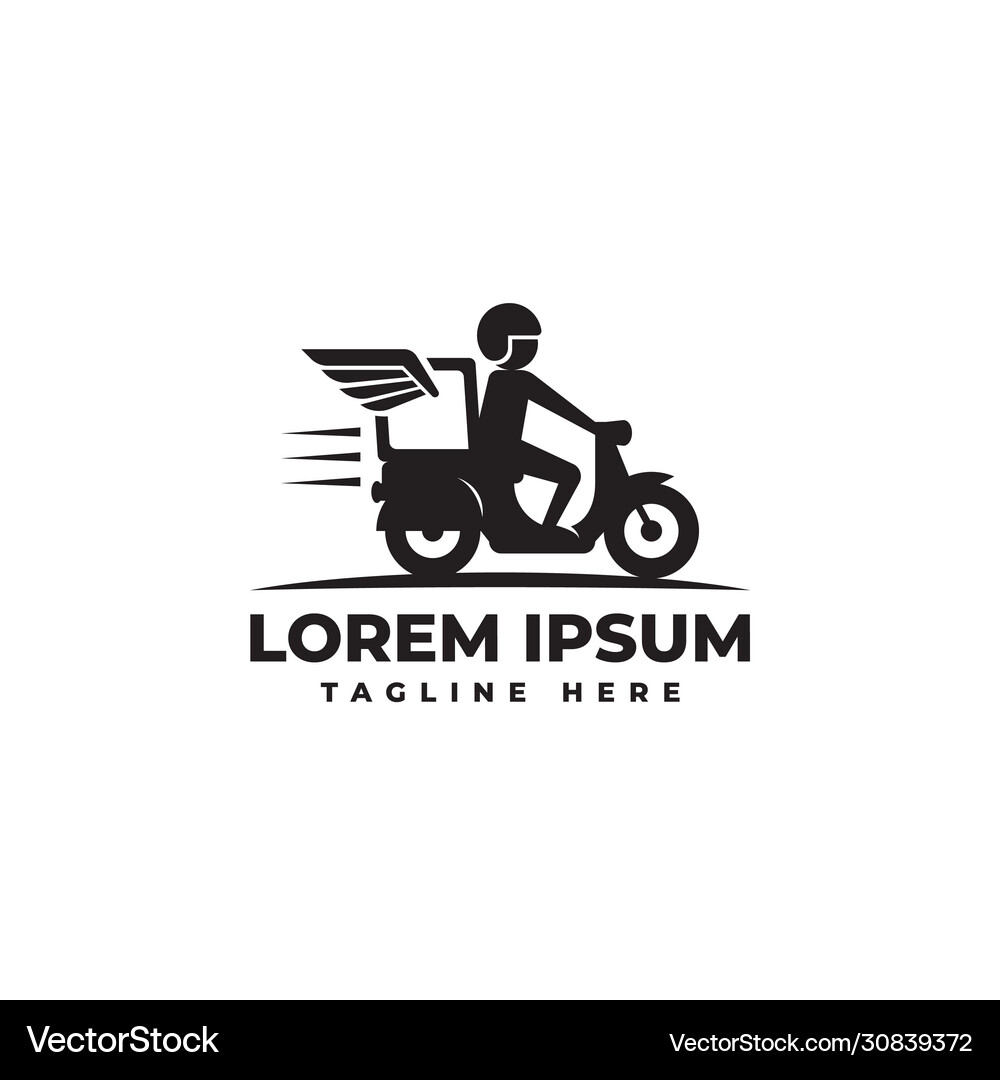Package delivery fast like flying with wing logo Vector Image